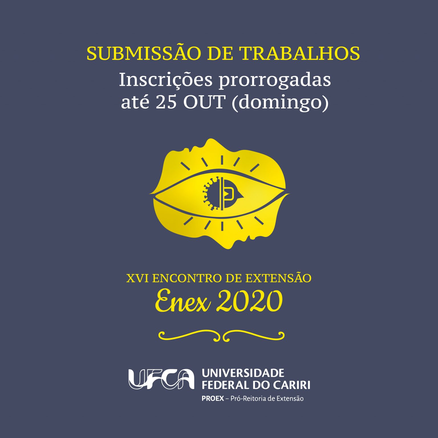 Prorrogação do prazo de submissão de trabalhos – Pró-Reitoria de ...